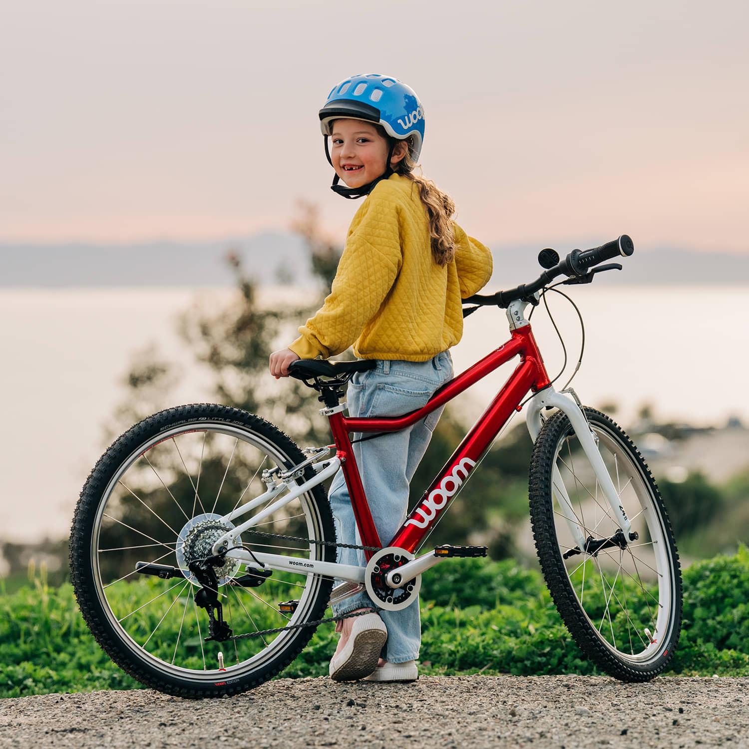 Czerwony lekki rower woom 6 Anniversary Red dla 10 latka / wzrost 140 cm